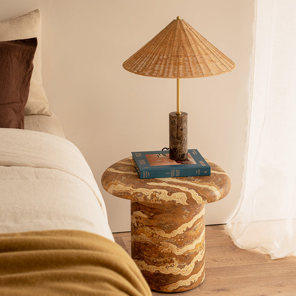 Azzurra Side Table (Tiger Onyx Finish) – Life Interiors