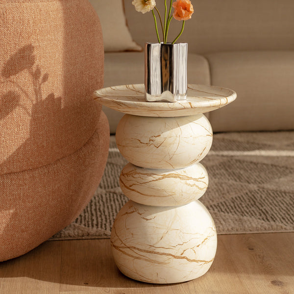 Sorrento Side Table (Marble Finish) – Life Interiors