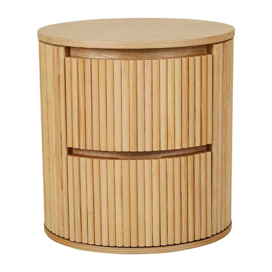 Benjamin Ripple Round Bedside Table – Life Interiors