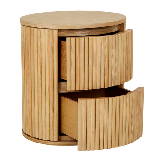 Benjamin Ripple Round Bedside Table – Life Interiors