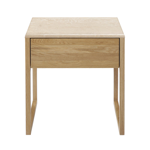 Avalon Travertine Bedside Table – Life Interiors