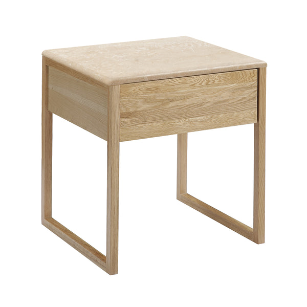 Avalon Travertine Bedside Table – Life Interiors