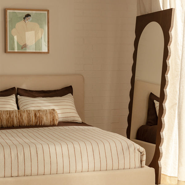 Azzurra Walnut Floor Mirror – Life Interiors