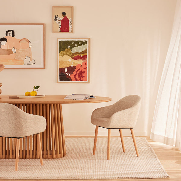 Chloe Boucle Dining Arm Chair – Life Interiors