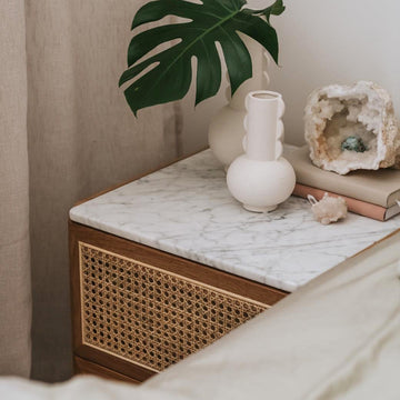 Life Interiors - Shop Delta Marble Rattan Bedside Table & Furniture ...