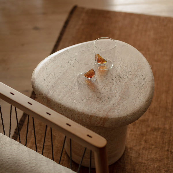 Azzurra Side Table (Travertine Finish) – Life Interiors