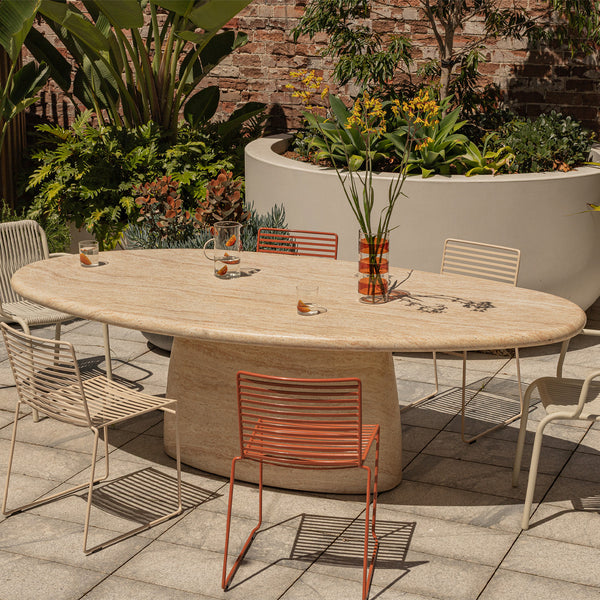 Azzurra Dining Table (Travertine Finish, 240cm) – Life Interiors