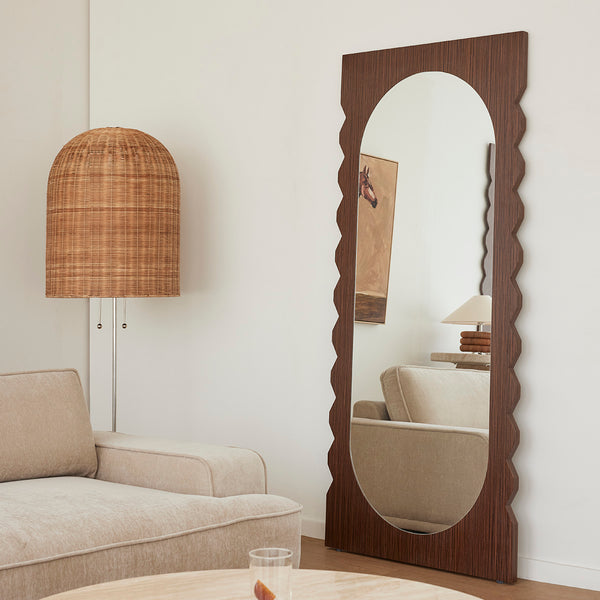 Azzurra Walnut Floor Mirror – Life Interiors