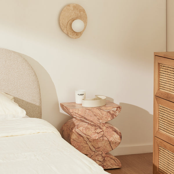 Aztec Side Table (Marble Finish) – Life Interiors