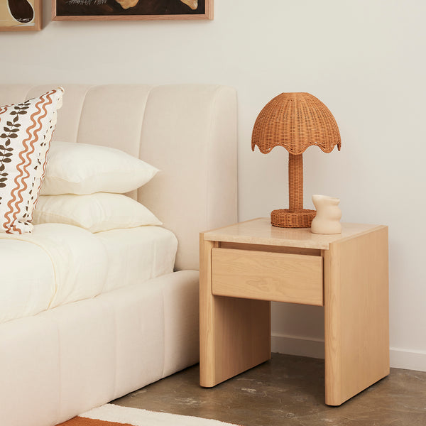 Trivoli Travertine Bedside Table – Life Interiors