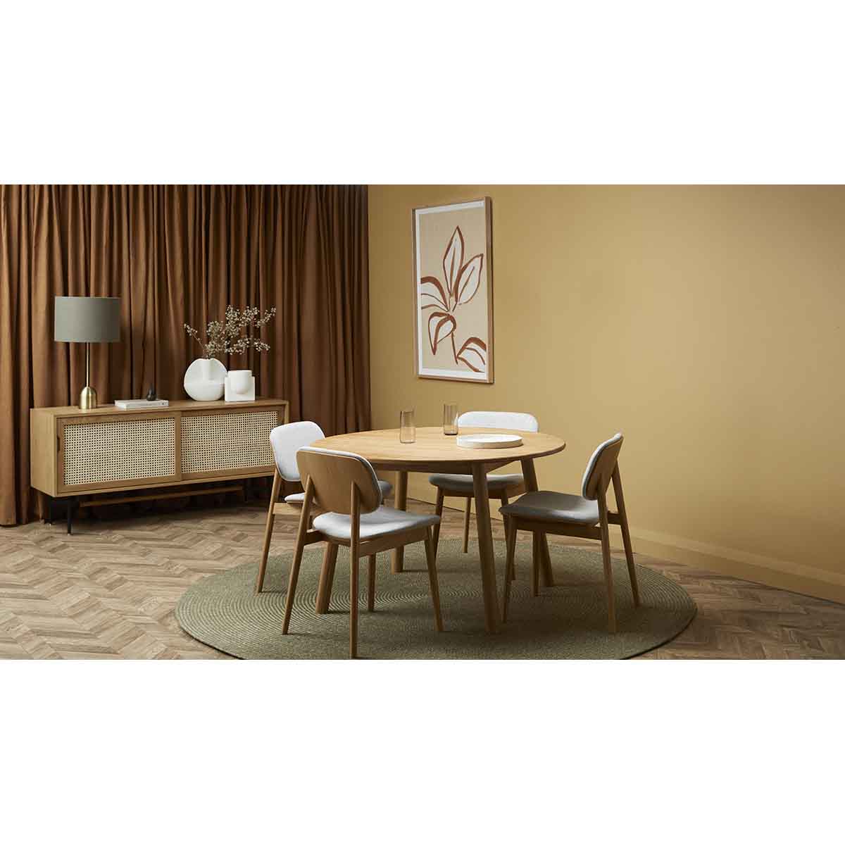 Life Interiors - Shop Lando Fabric Dining Chair (Oak) & Furniture ...