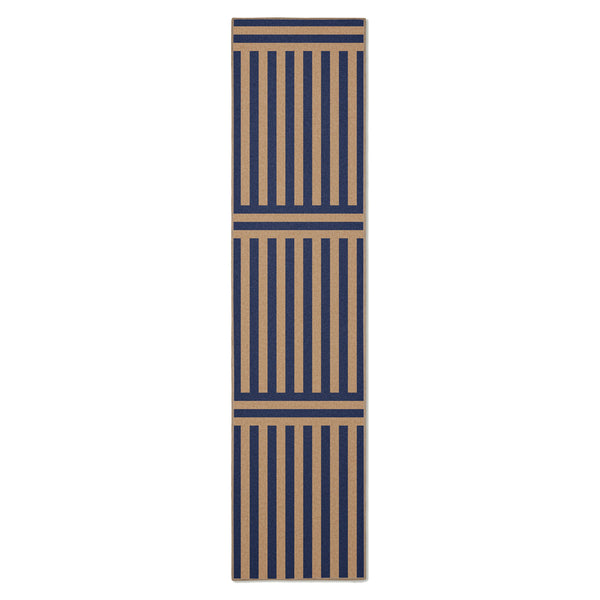 Contemporary Blue Striped Jute Rug | Buy Plinth Online – Life Interiors