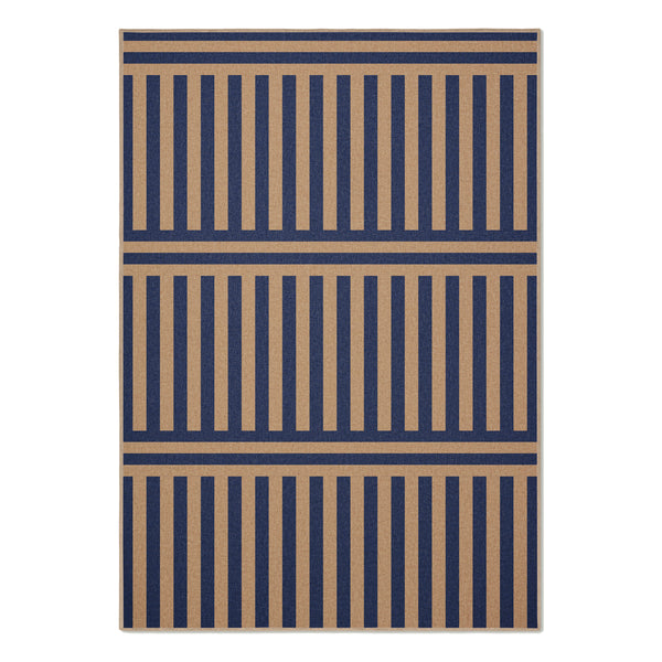 Contemporary Blue Striped Jute Rug | Buy Plinth Online – Life Interiors