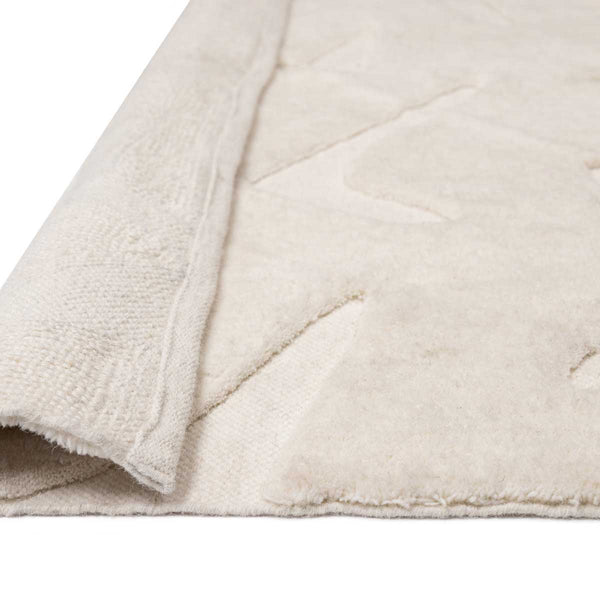 Abstract Ivory Cream Washable Wool Rug | Buy Akkira Online – Life Interiors