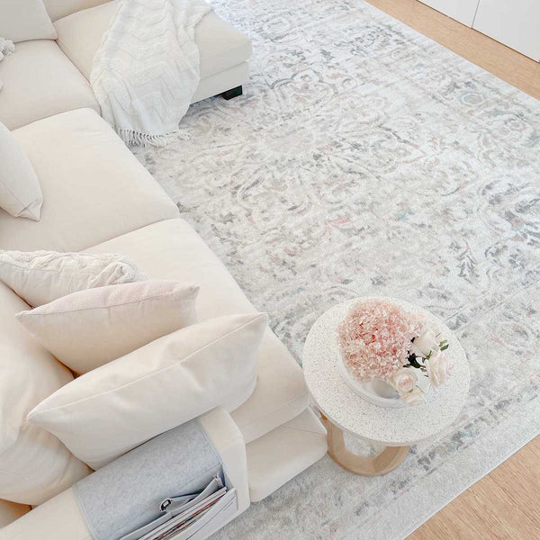 Traditional Floral Rug | Online Buy Elouise Grey-Blue-Pink ...