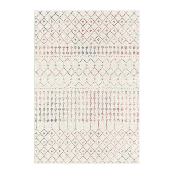 Maggie Tribal Diamond Rug | Buy Online | Transitional Pink Ivory Grey ...