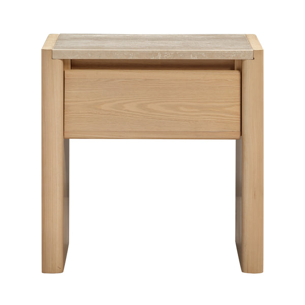 Trivoli Travertine Bedside Table – Life Interiors