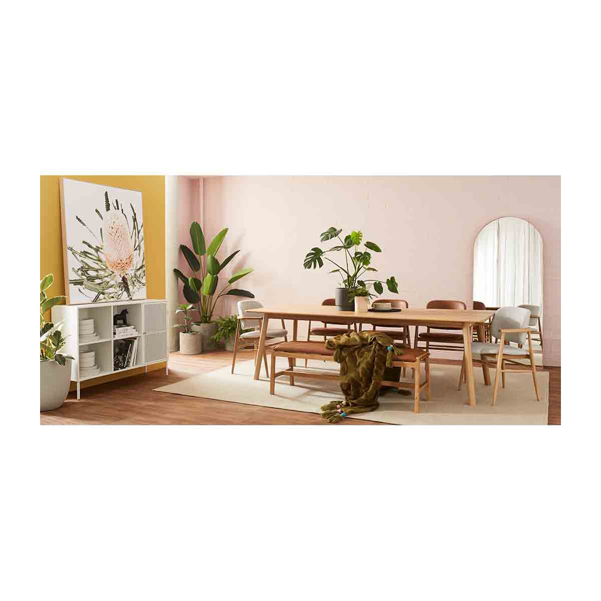 Life Interiors - Buy Aura Leather Dining Chair (Oak) & Furniture Online ...