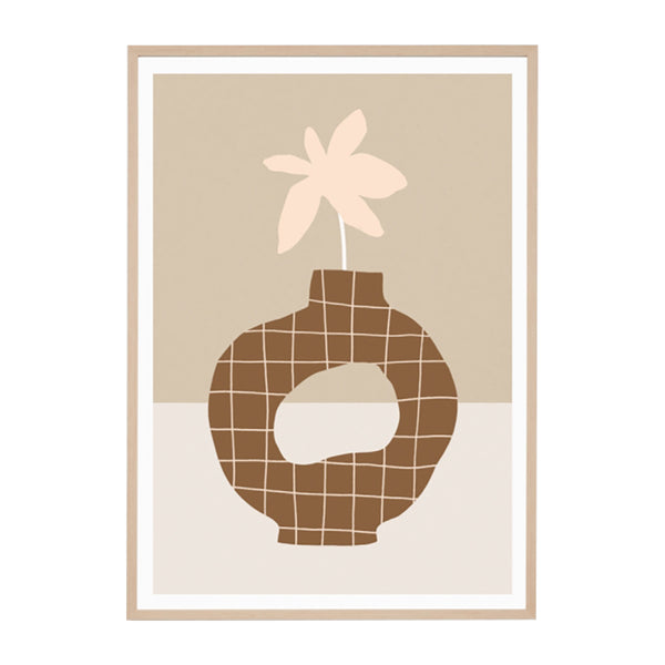 Abstract Vase 1 Framed Print (Nutmeg) – Life Interiors