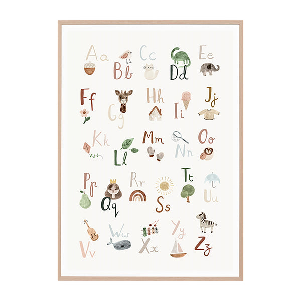 Watercolour Alphabet Pastel Print – Life Interiors