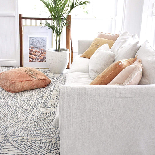 Geometric Patterned Rugs Online | Buy Karmen Blue Tribal Rug – Life ...