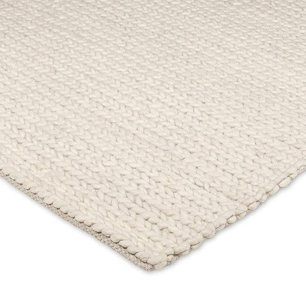Braided Ivory Wool Rug | Buy Laila Beige Contemporary Rectangle Online ...