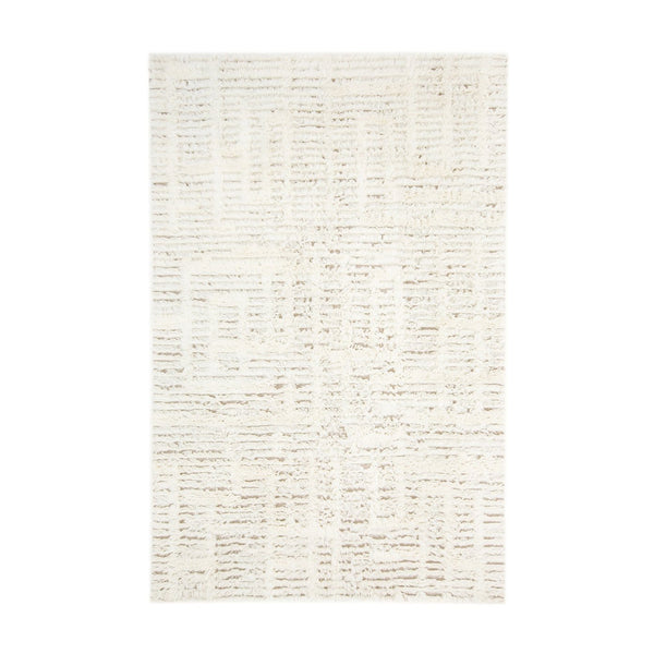 Maya Geometric Pattern Berber Wool Shag Rug | Buy Beige Contemporary ...