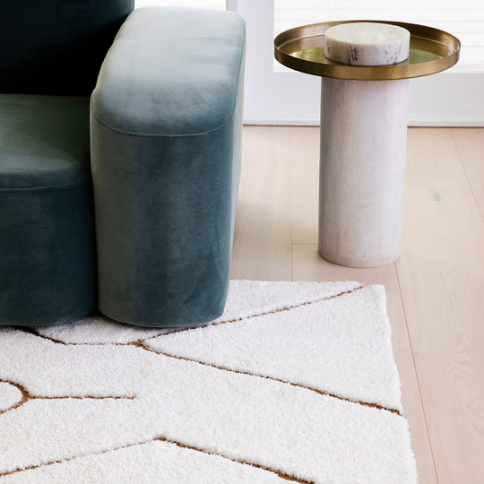 Nyla Carved Shag Rug | Buy Tribal Gold & Cream Online – Life Interiors