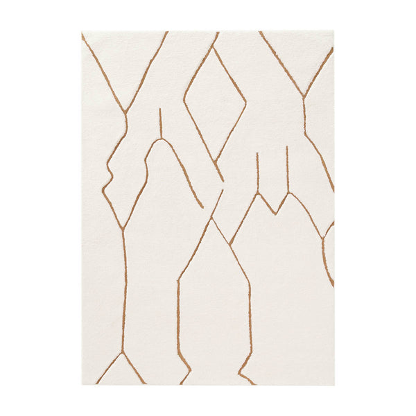 Nyla Carved Shag Rug | Buy Tribal Gold & Cream Online – Life Interiors