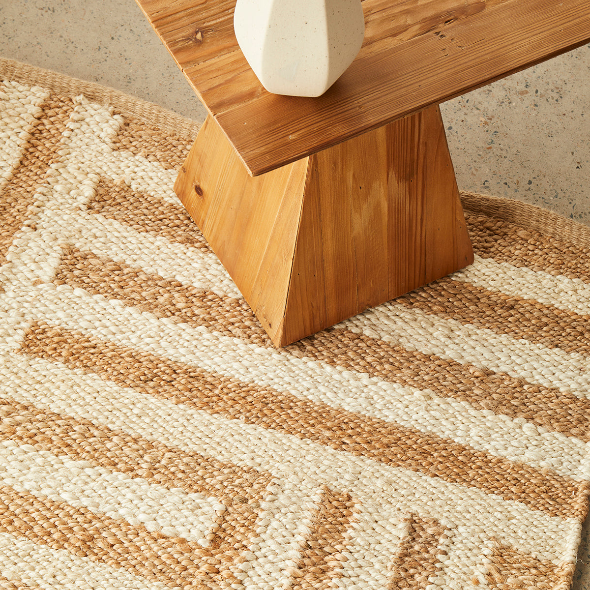 Sahara Arman Striped Jute Rug | Buy Online for Boho Beige Textural ...