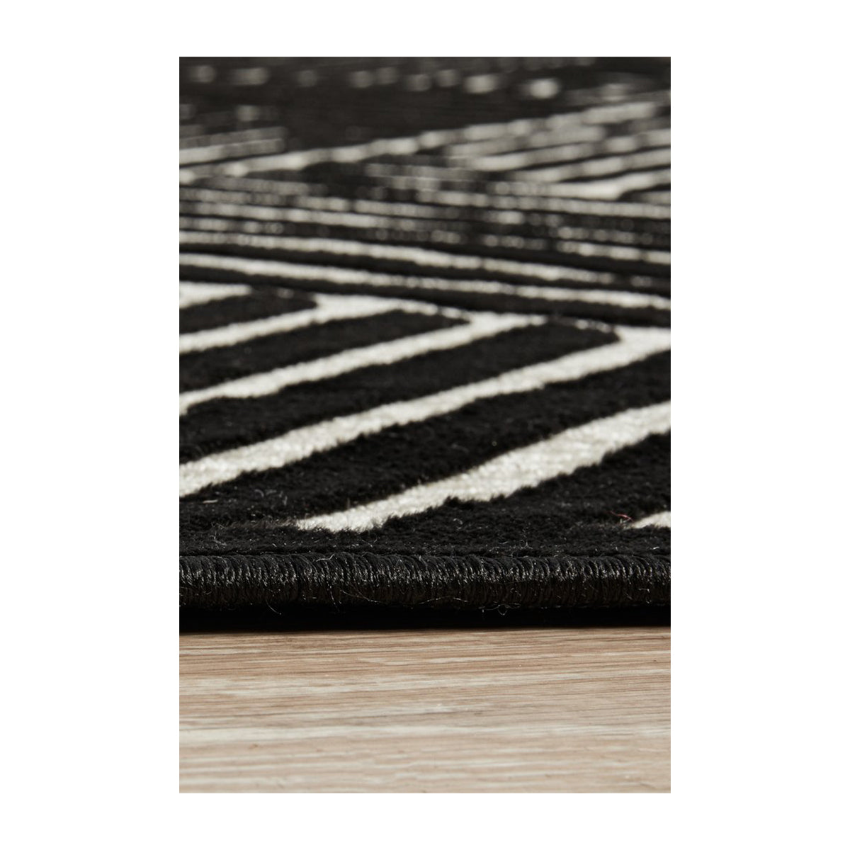 Black Chevron Rectangle Rug | Online Buy York Rug with Playful Texture ...